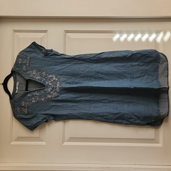Maurices | Dresses | Maurices Blue Chambray Embroidered Dress | Poshmark